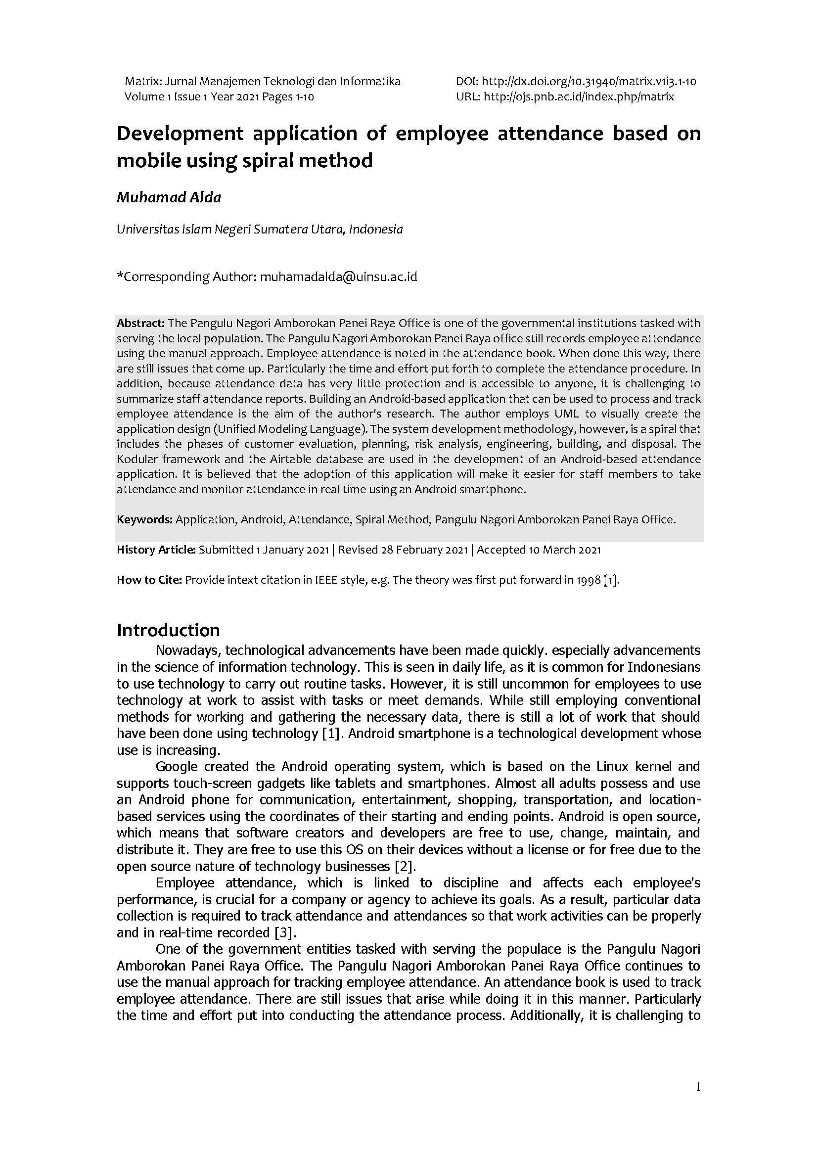 Example of Submission Paper | Matrix : Jurnal Manajemen Teknologi dan ...
